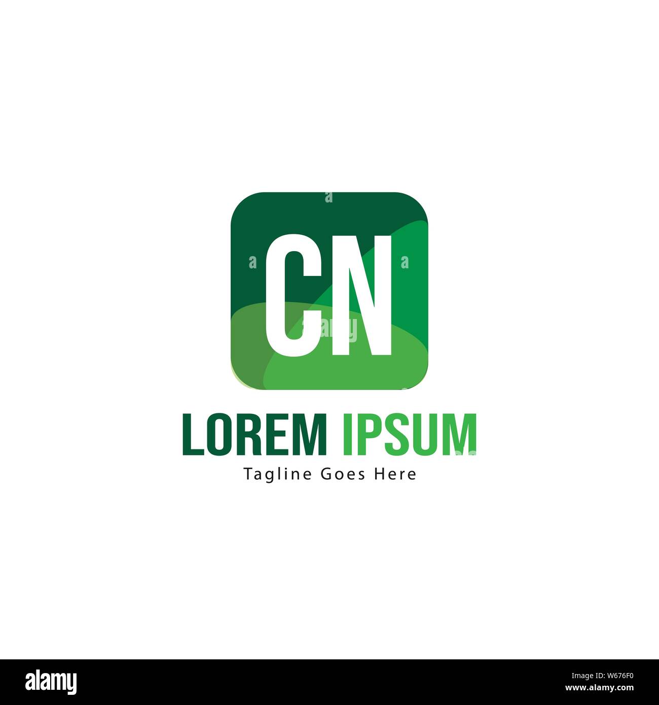 Initial CN logo template with modern frame. Minimalist CN letter logo ...