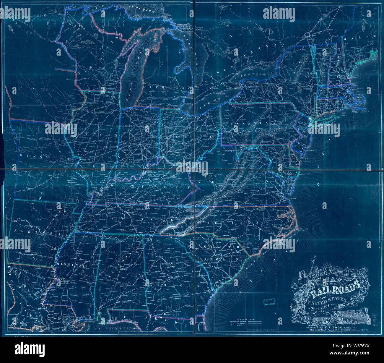 0023 Railroad Maps Map of all the railroads in the United States in ...