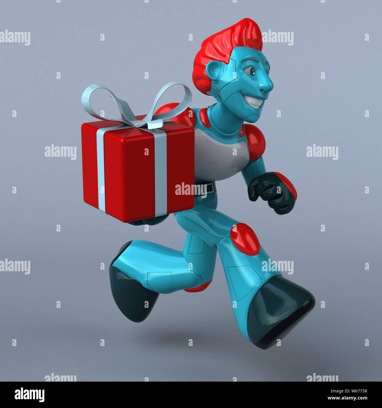 Red Robot - 3D Illustration Stock Photo - Alamy