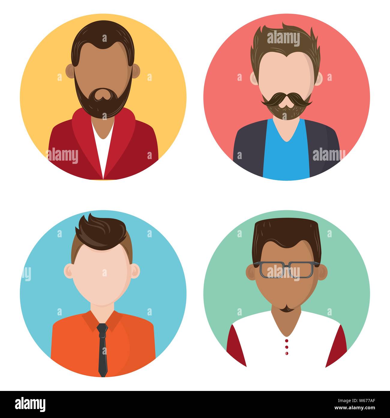 Set of people faceless characters icons Stock Vector Image & Art - Alamy