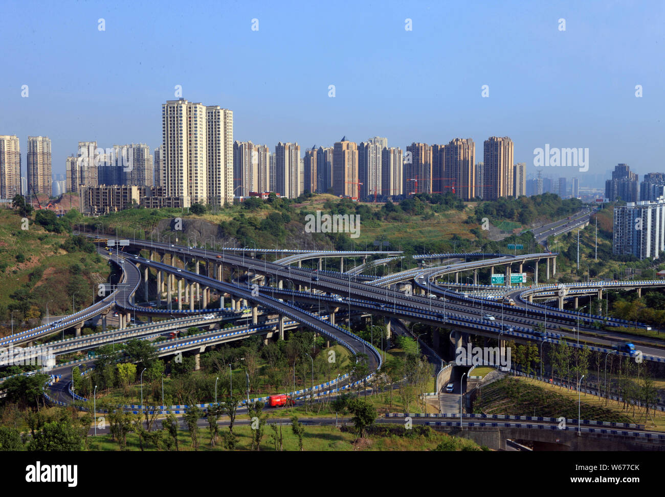 Scenery of the five-level Huangjuewan Overpass, the world's "most ...