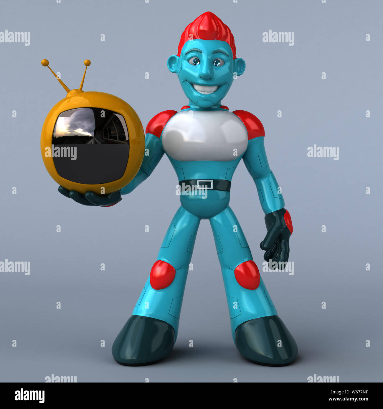 Red Robot - 3D Illustration Stock Photo - Alamy