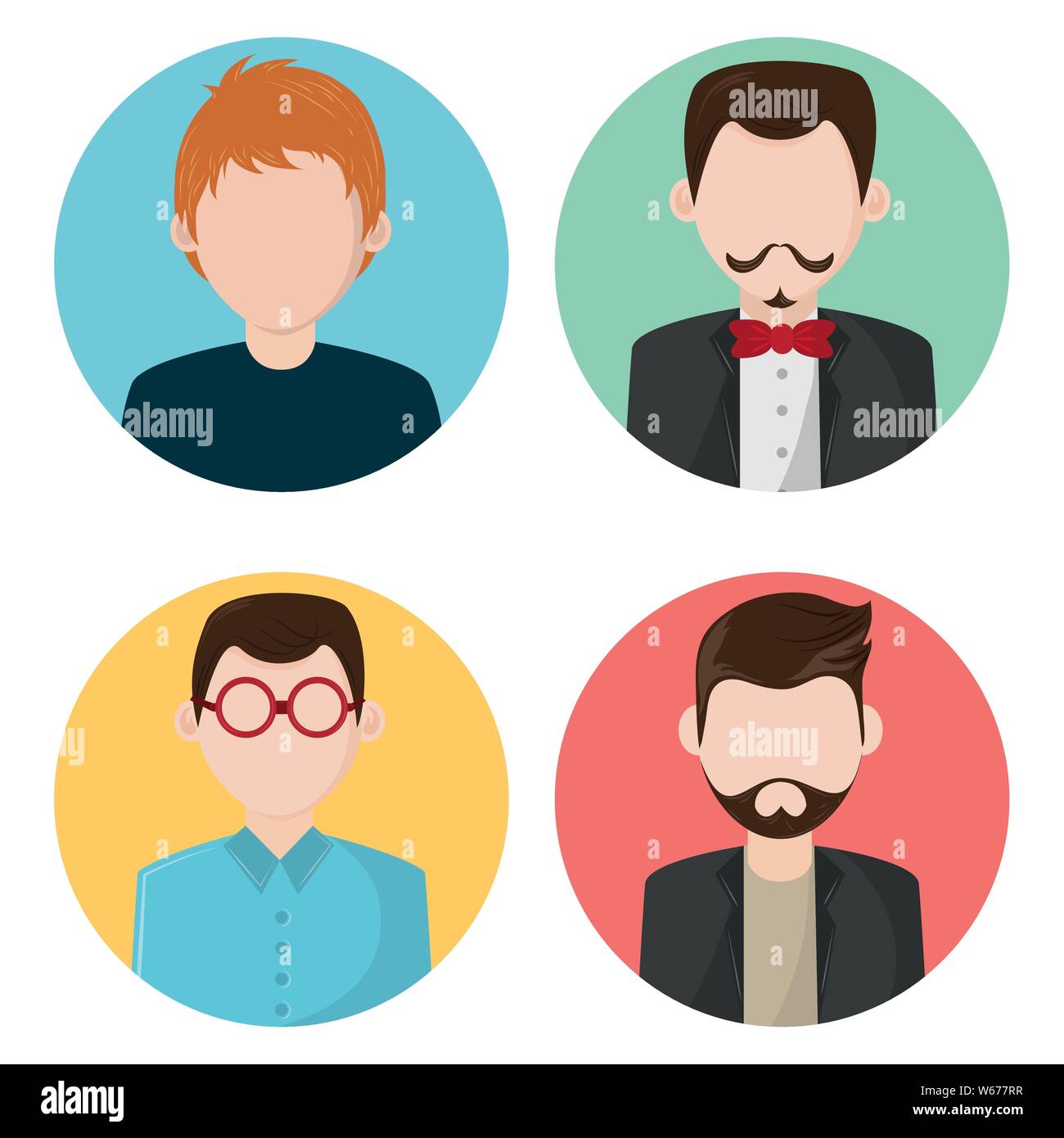 Set of people faceless characters icons Stock Vector Image & Art - Alamy