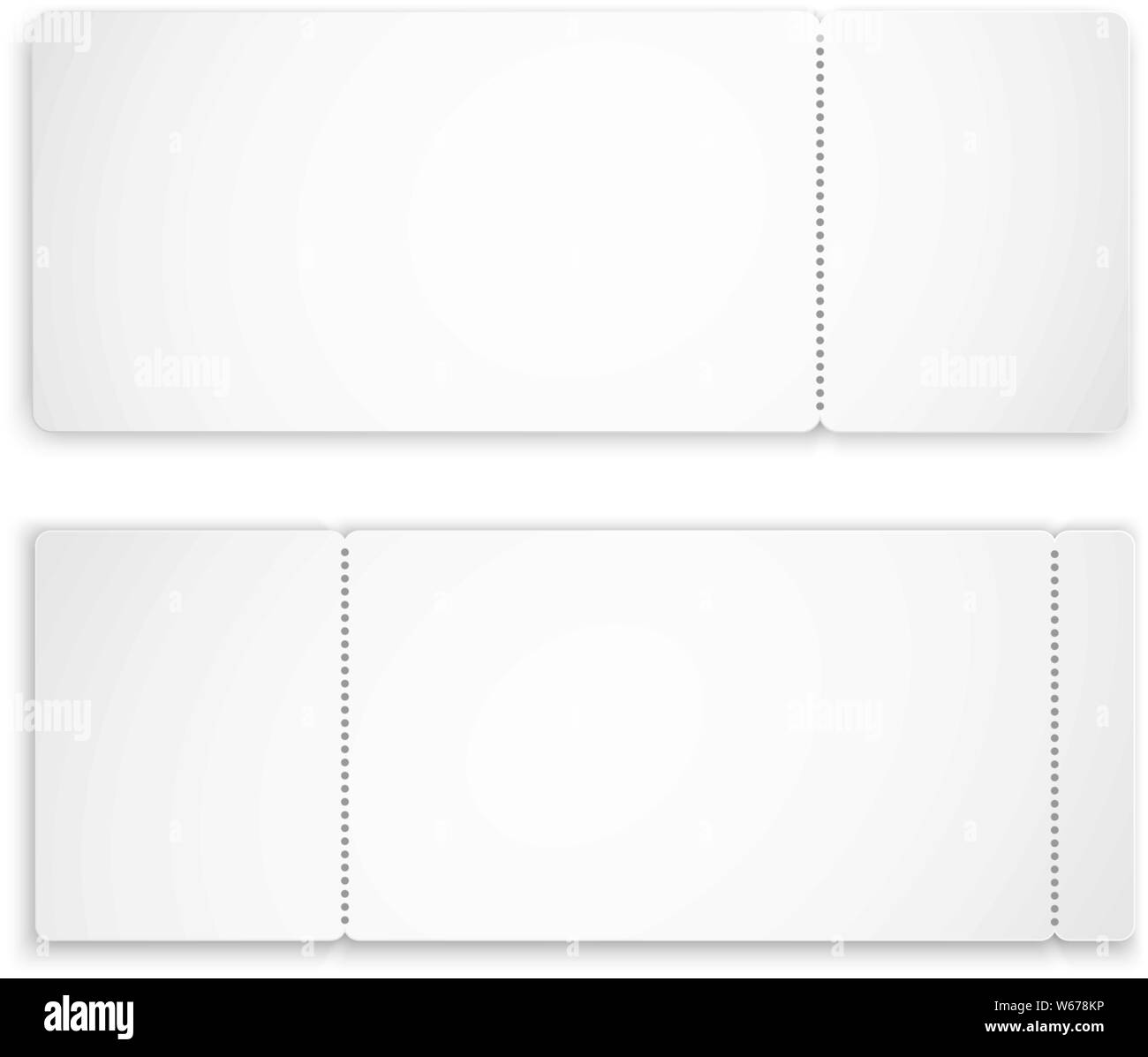 Set of blank ticket mockup template. Realistic white paper coupon. Tickets design Stock Vector ...