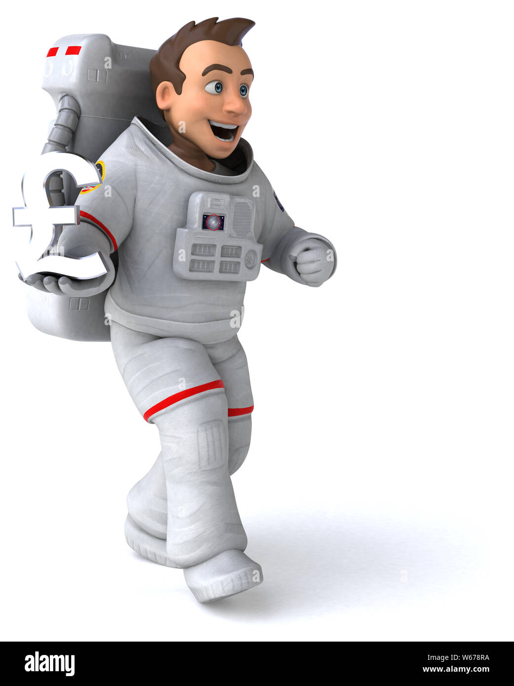 Fun astronaut - 3D Illustration Stock Photo - Alamy