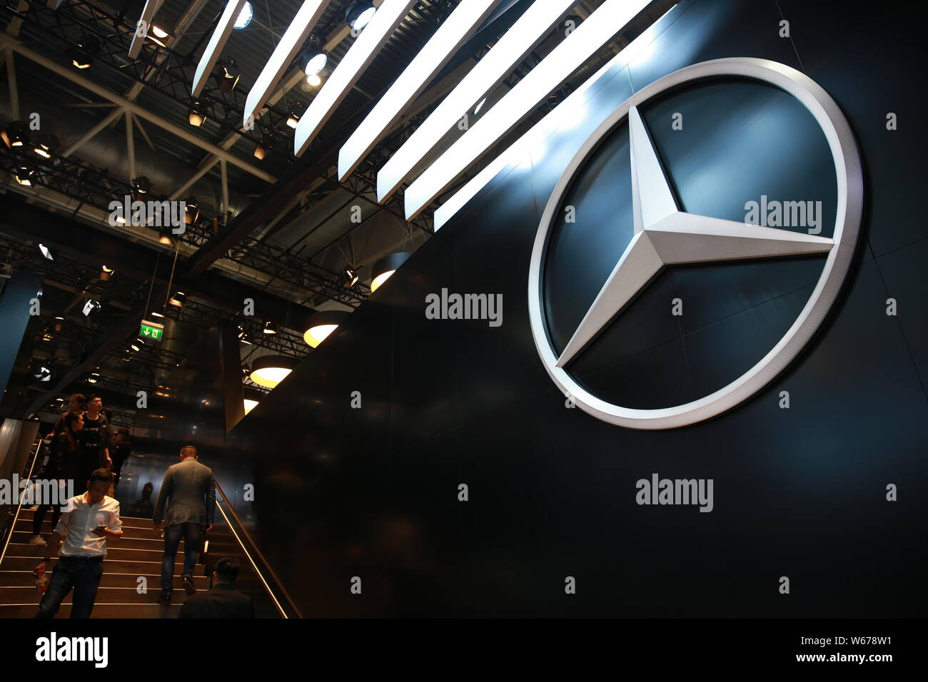 --FILE--View of a logo of Mercedes-Benz of Daimler AG during the 15th ...