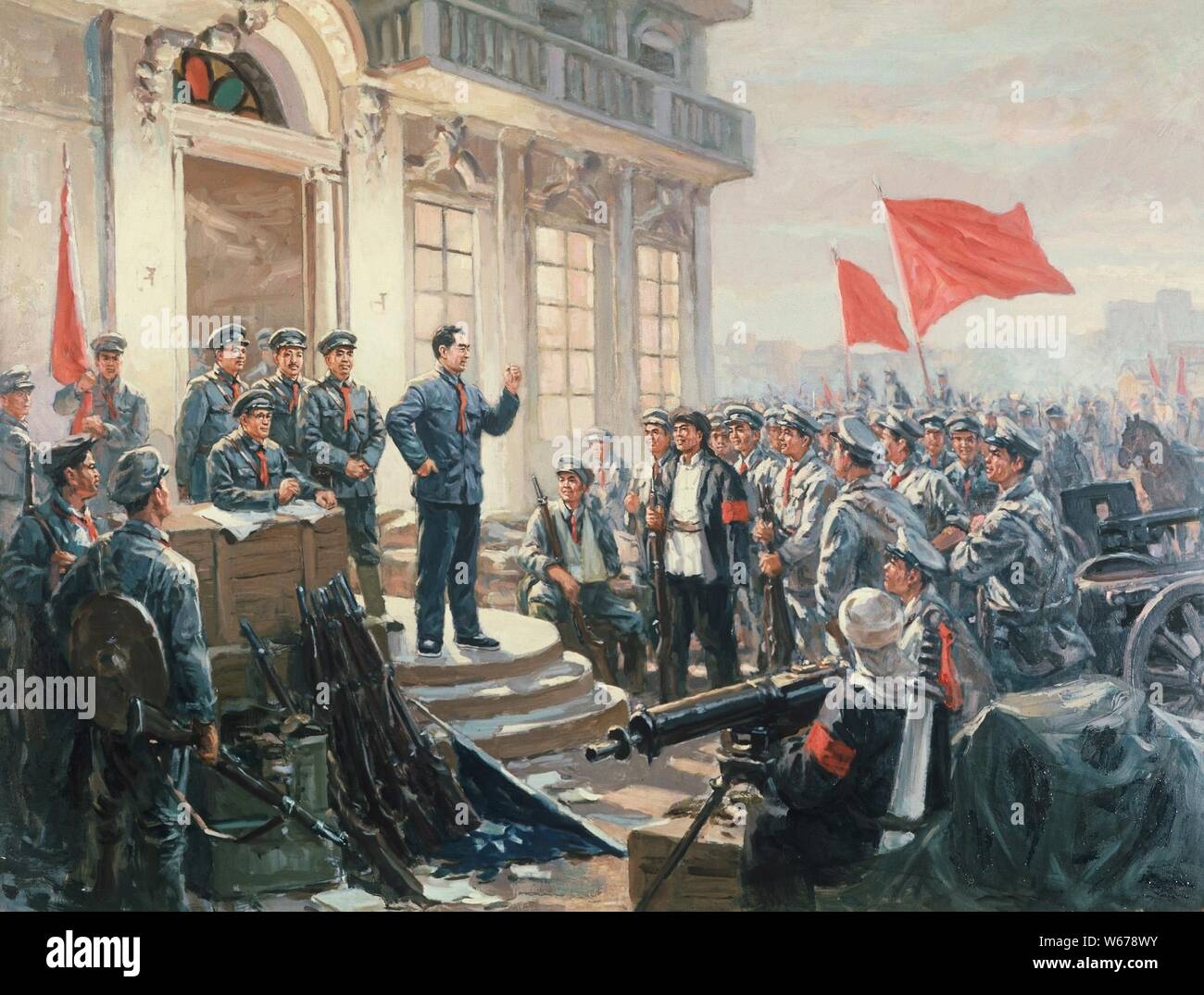 Beijing, China. 31st July, 2019. An oil painting depicting the Nanchang ...