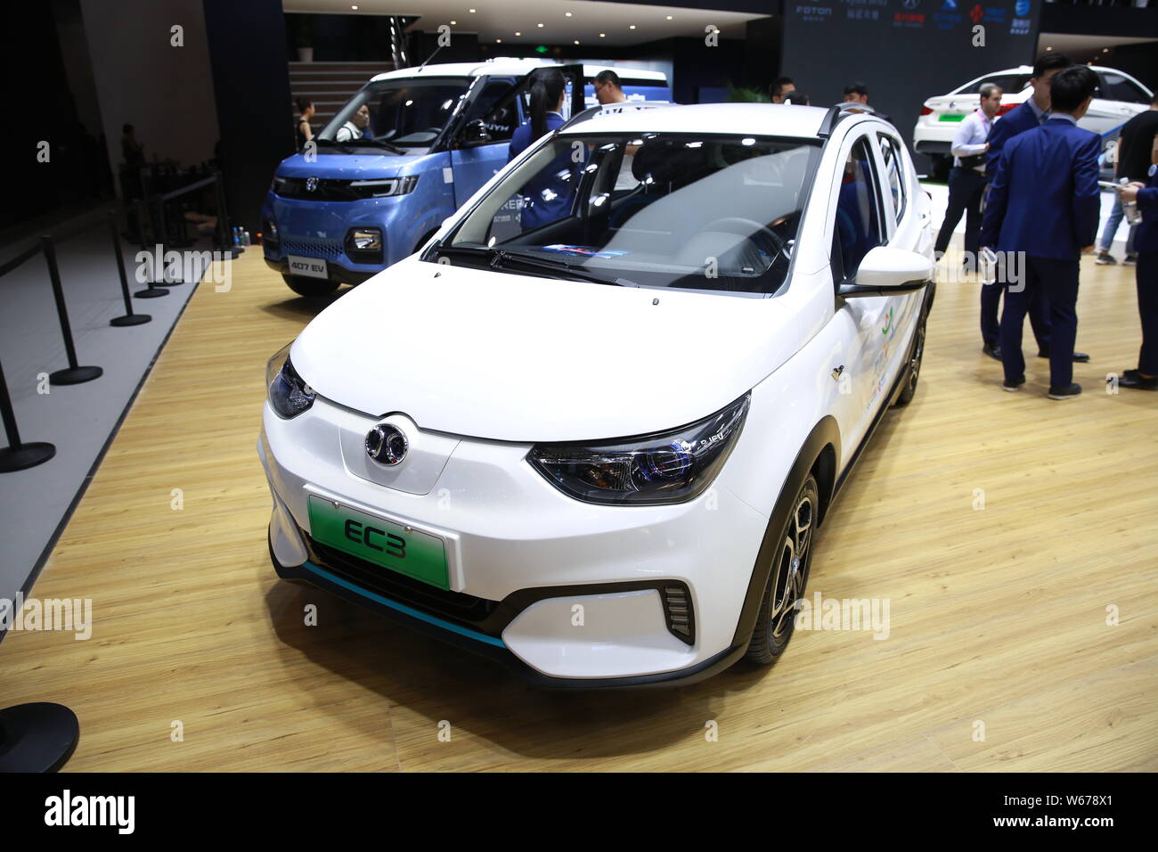 --FILE--An electric vehicle (EV) EC3 of Beijing Automotive Group (BAIC ...