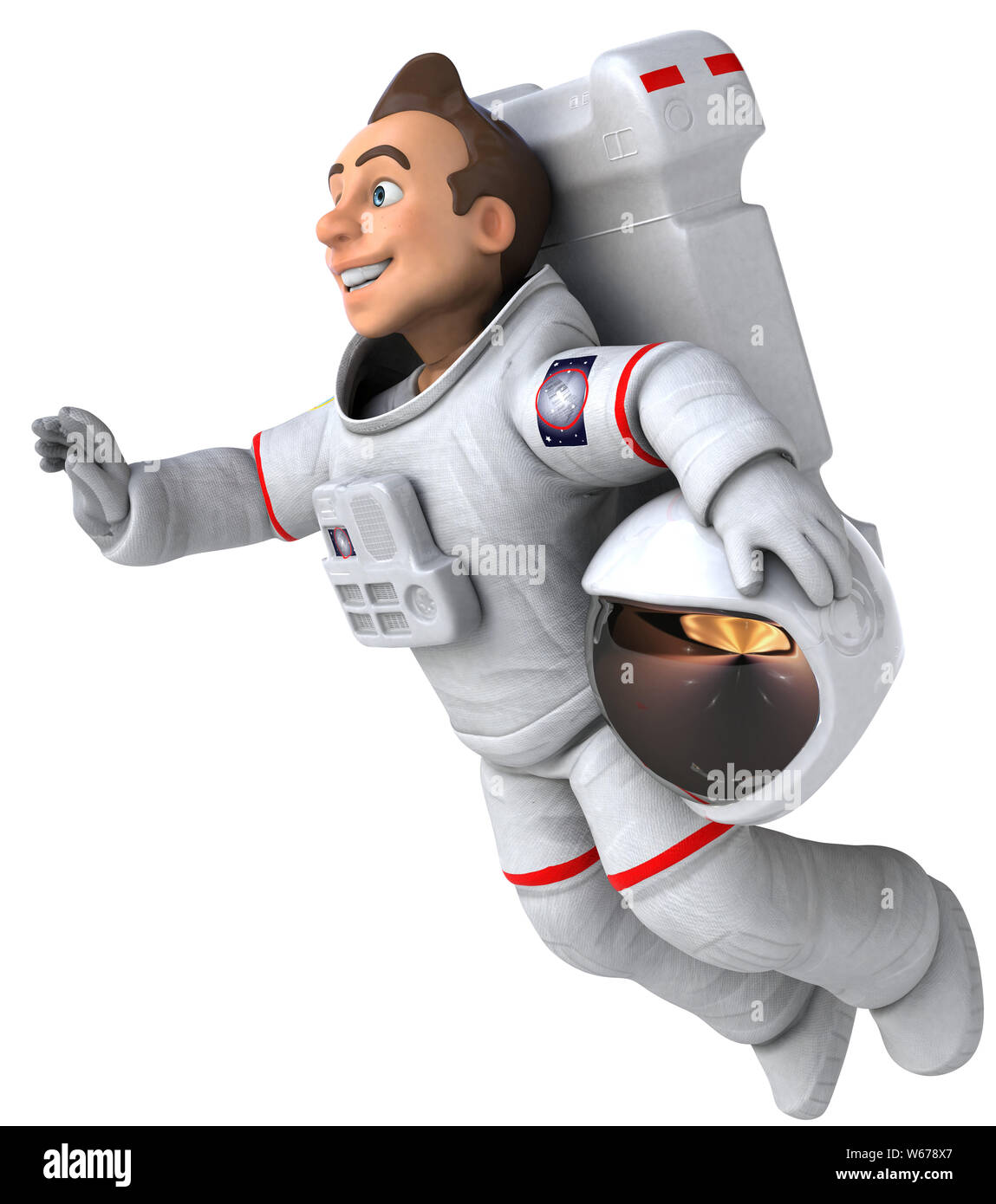 Fun astronaut - 3D Illustration Stock Photo - Alamy