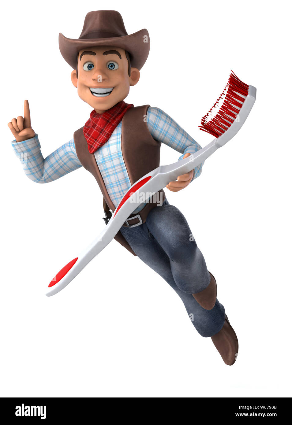 Fun Cowboy - 3D Illustration Stock Photo - Alamy