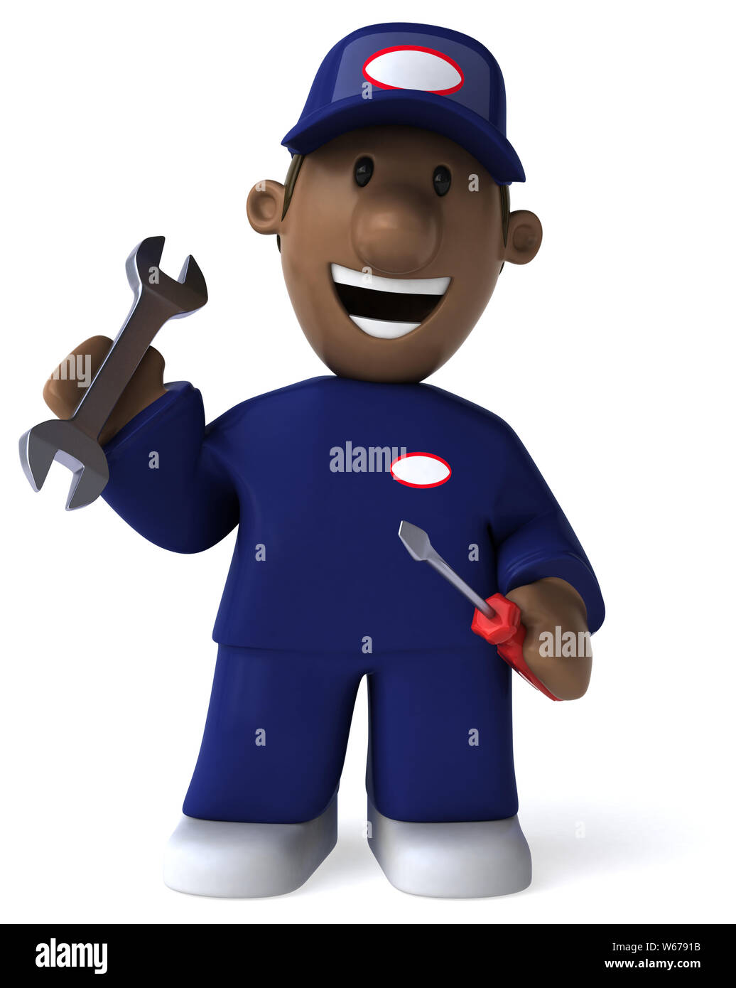 Fun mechanic - 3D Illustration Stock Photo - Alamy