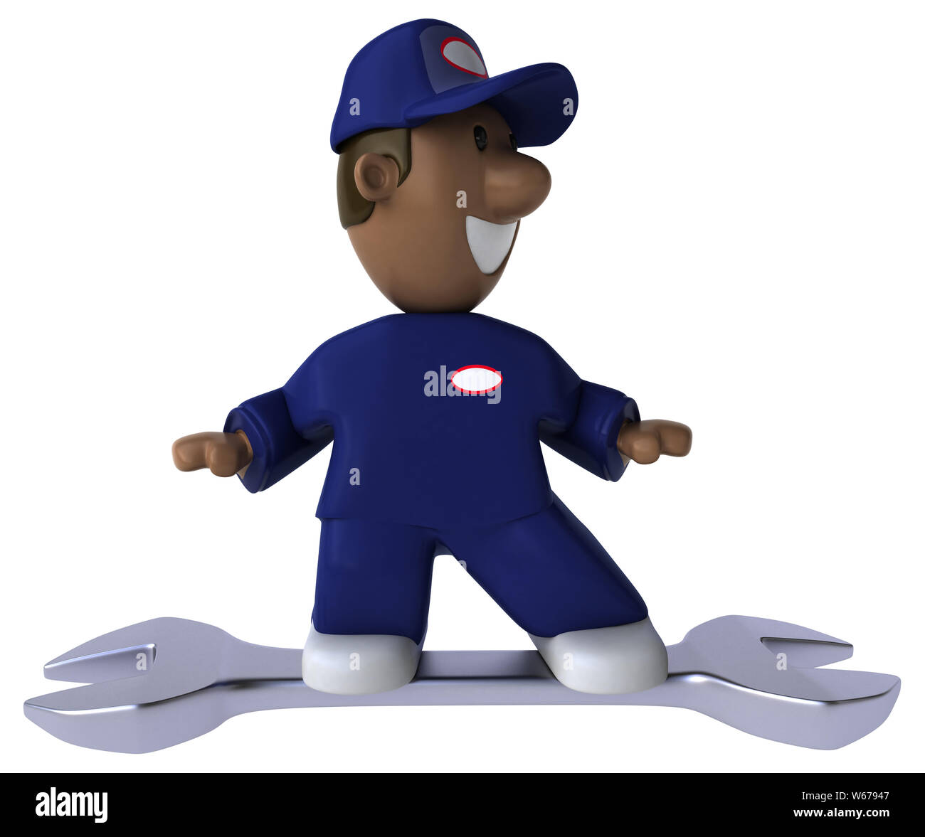 Fun mechanic - 3D Illustration Stock Photo - Alamy