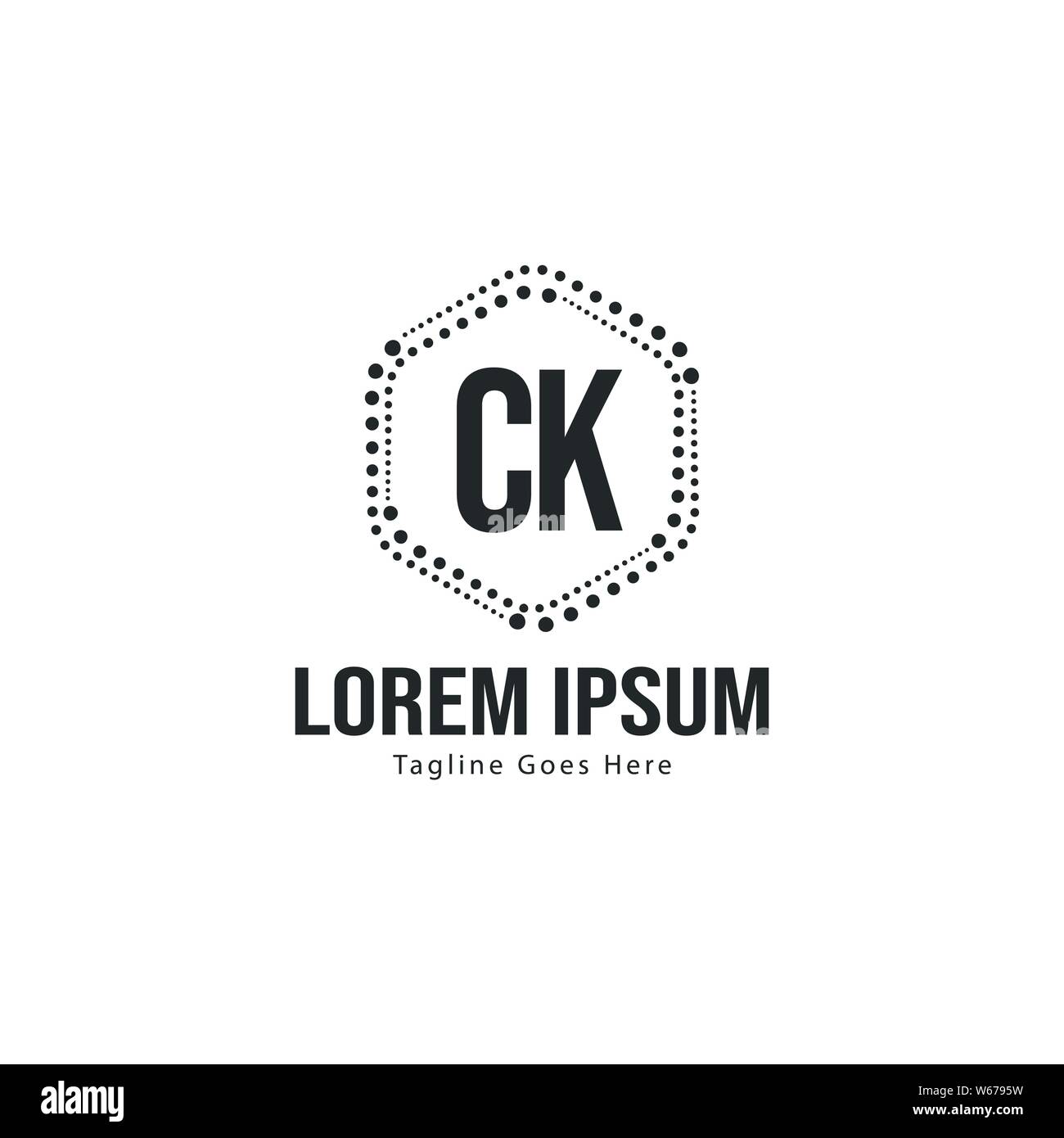 Initial CK logo template with modern frame. Minimalist CK letter logo ...