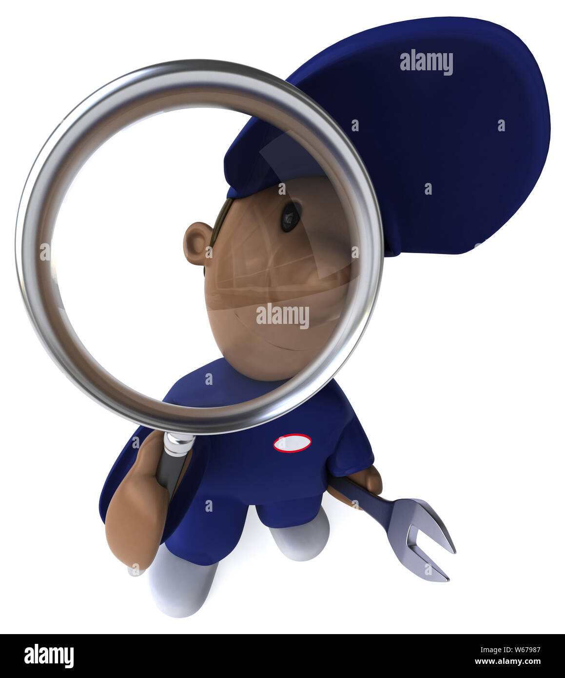 Fun mechanic - 3D Illustration Stock Photo - Alamy