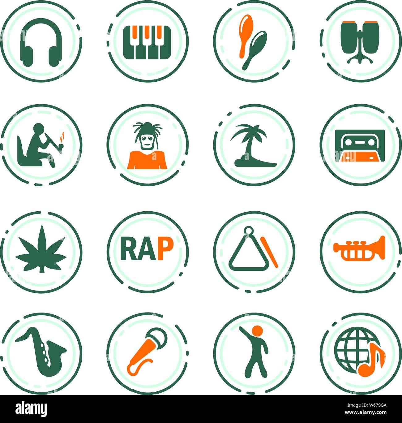 Rap Music icon set for web sites and user interface Stock Vector Image ...