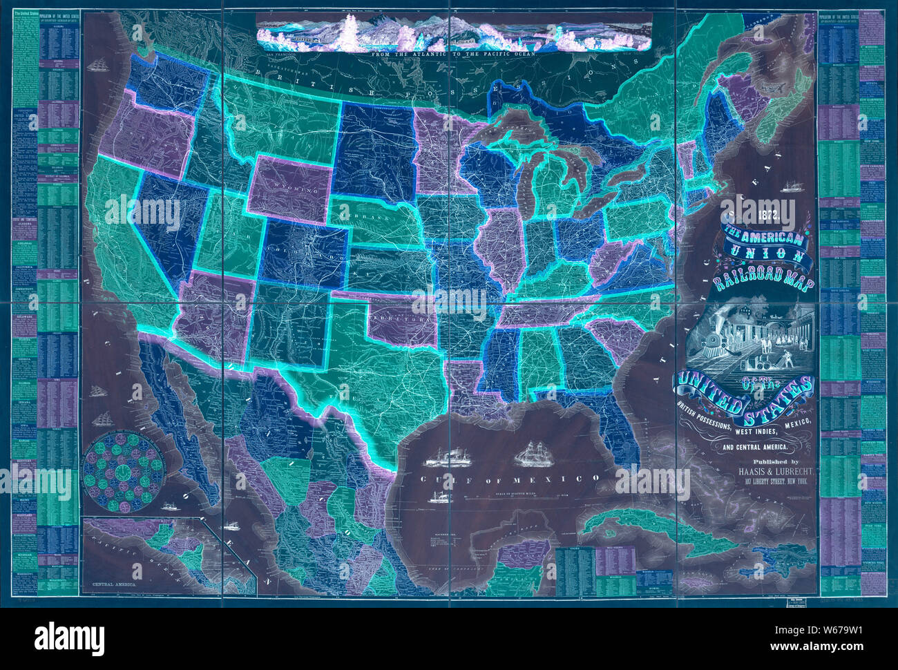 0029 Railroad Maps The American Union railroad map of the United States ...