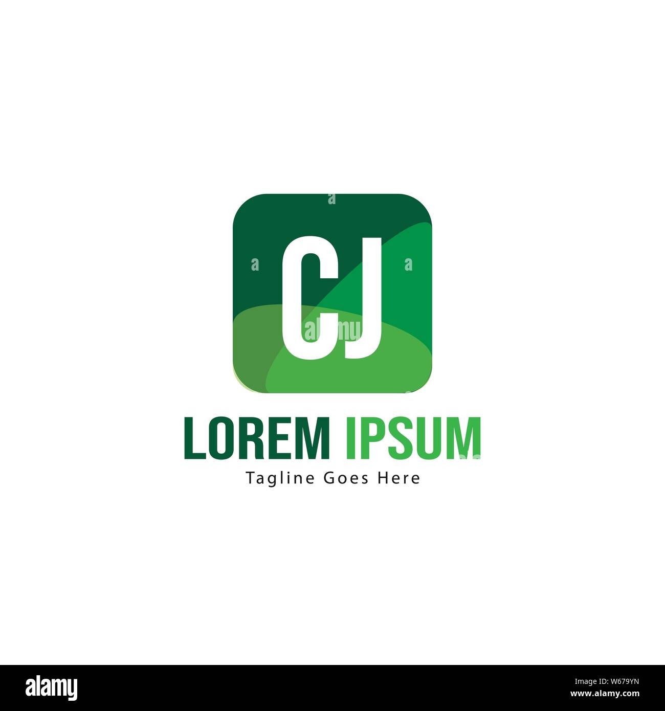 Initial CJ logo template with modern frame. Minimalist CJ letter logo ...