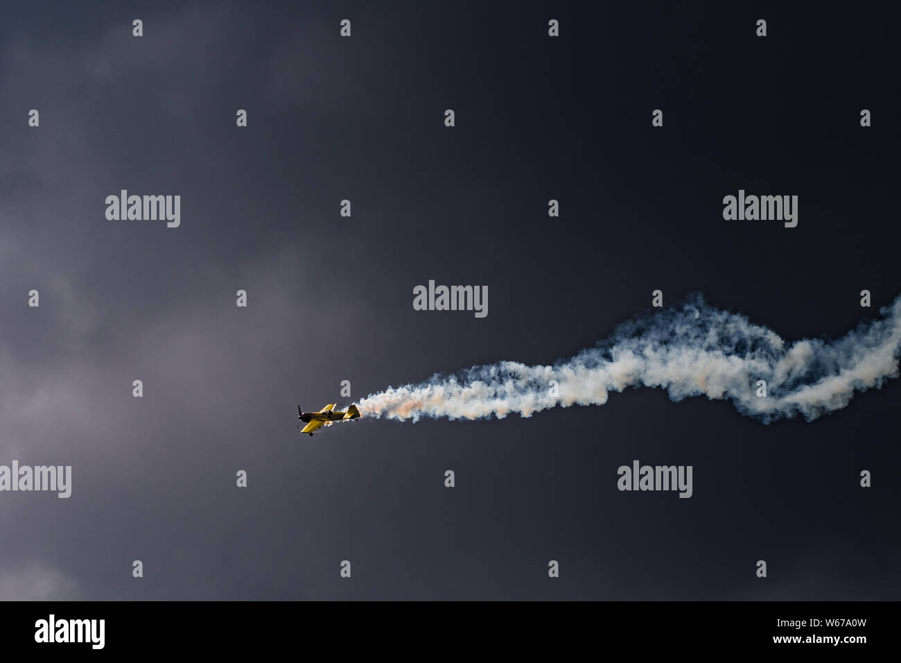Aerobatic solo performs at Bray Air Display 2019 in the open sky ...