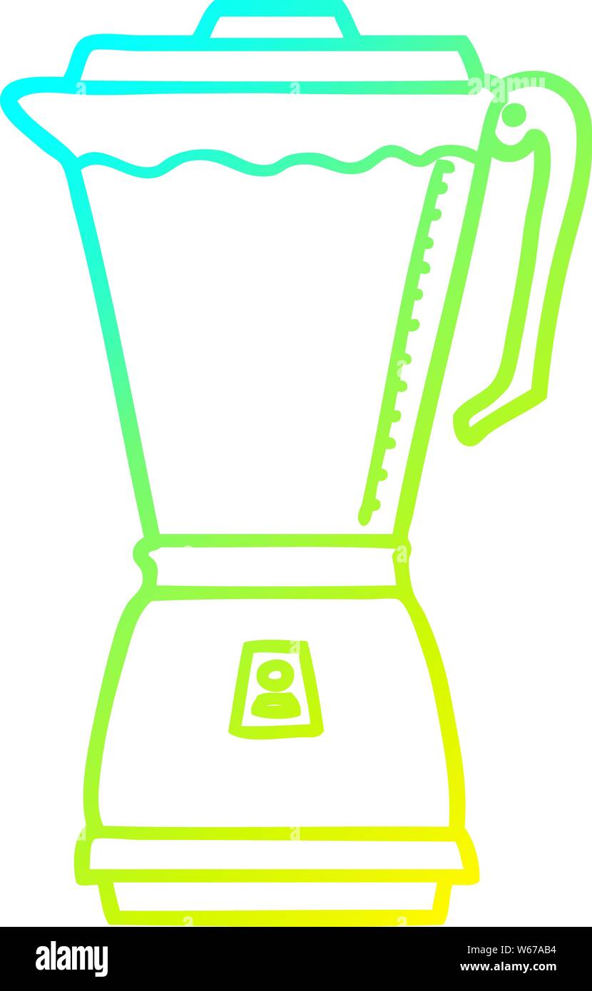 cold gradient line drawing of a cartoon food processor Stock Vector ...