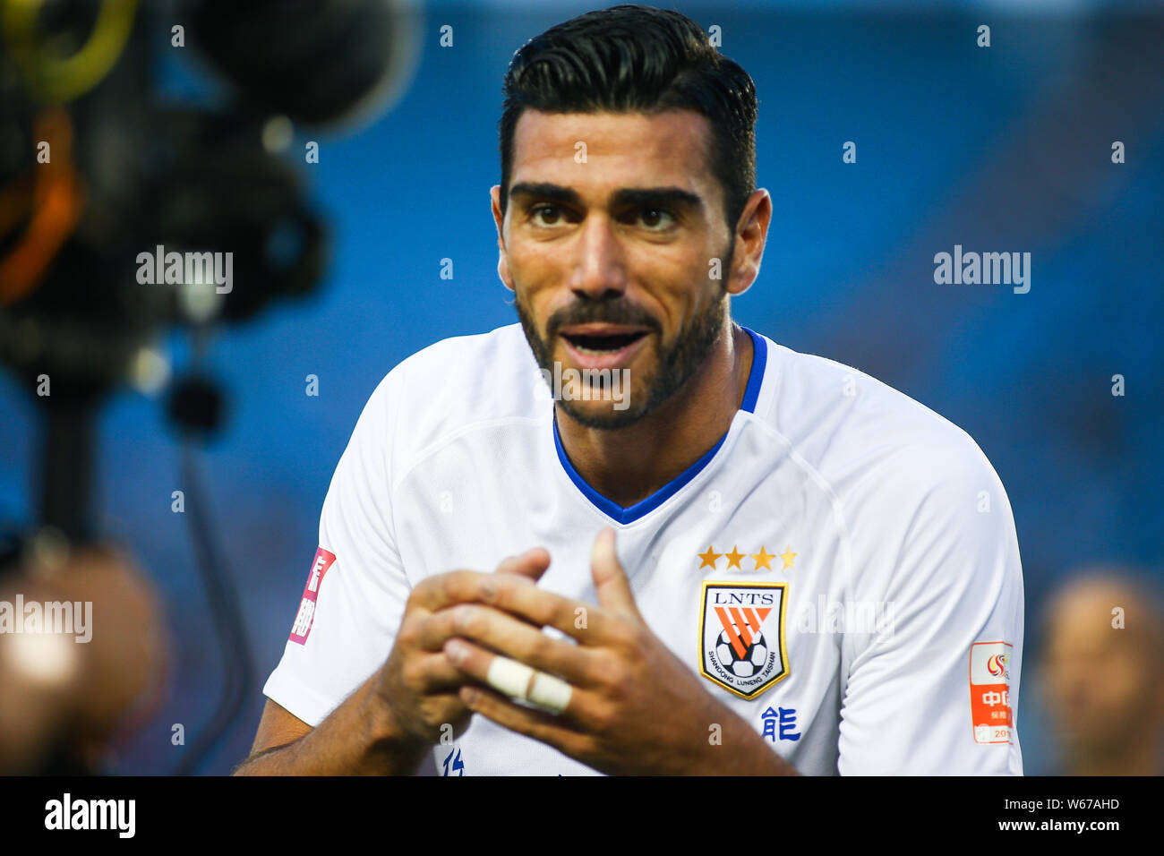 Italian football player Graziano Pelle of Shandong Luneng Taishan ...