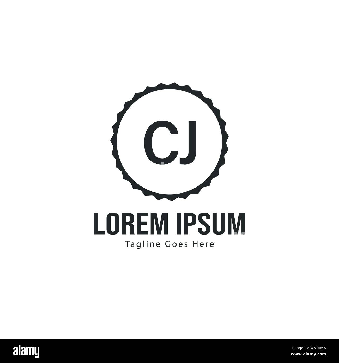 Initial CJ logo template with modern frame. Minimalist CJ letter logo ...