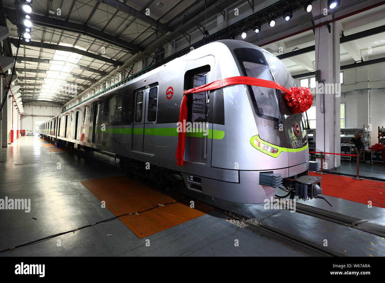 View of the 5,000th subway carriage during the ceremony to mark the ...