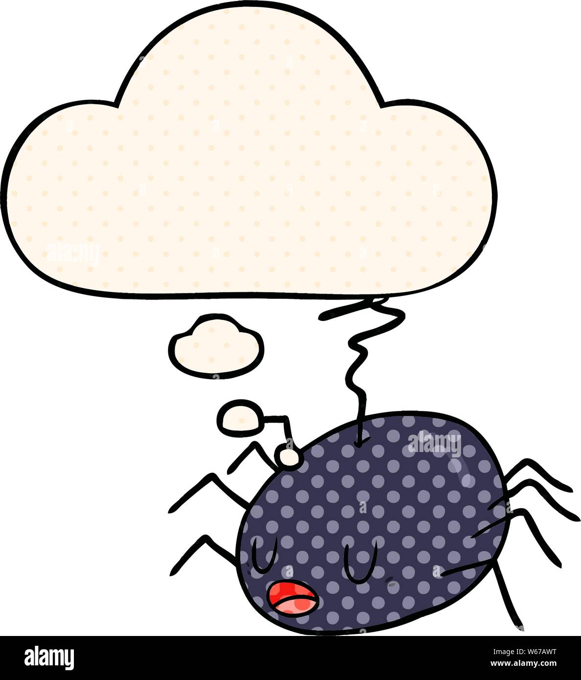 cartoon spider with thought bubble in comic book style Stock Vector ...