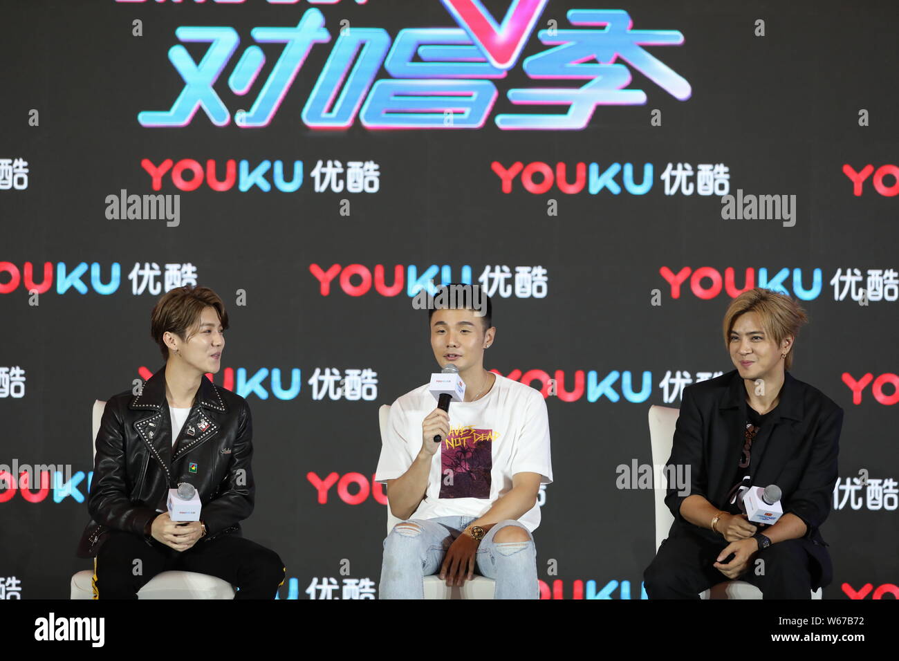 (From left) Chinese actor and singer Lu Han, singer-songwriter Li ...