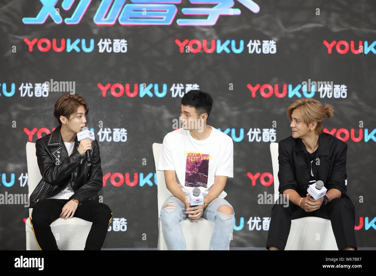 (From left) Chinese actor and singer Lu Han, singer-songwriter Li ...