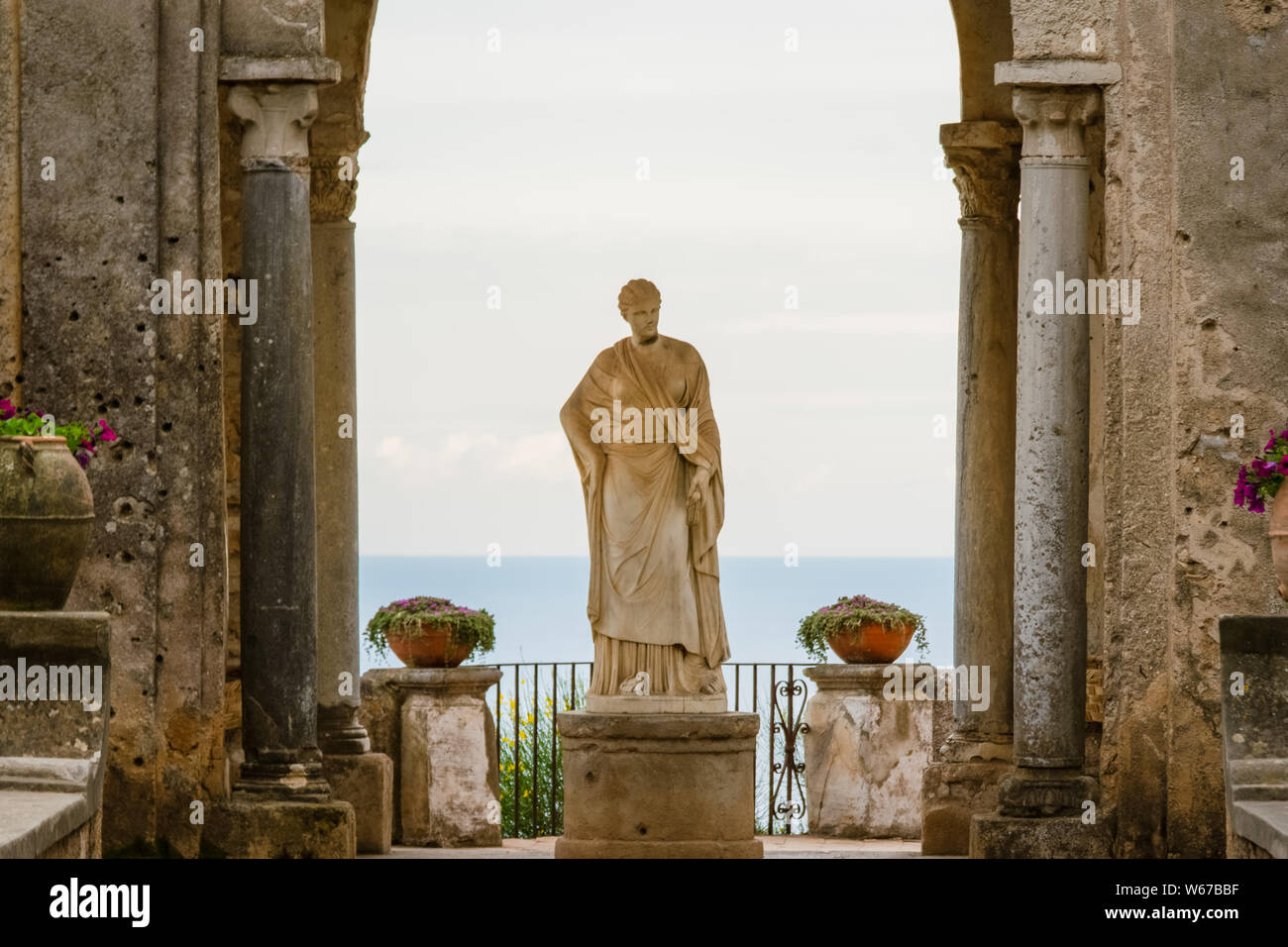 Arch with a statue at the entrance to the Terrace of Infinity or ...
