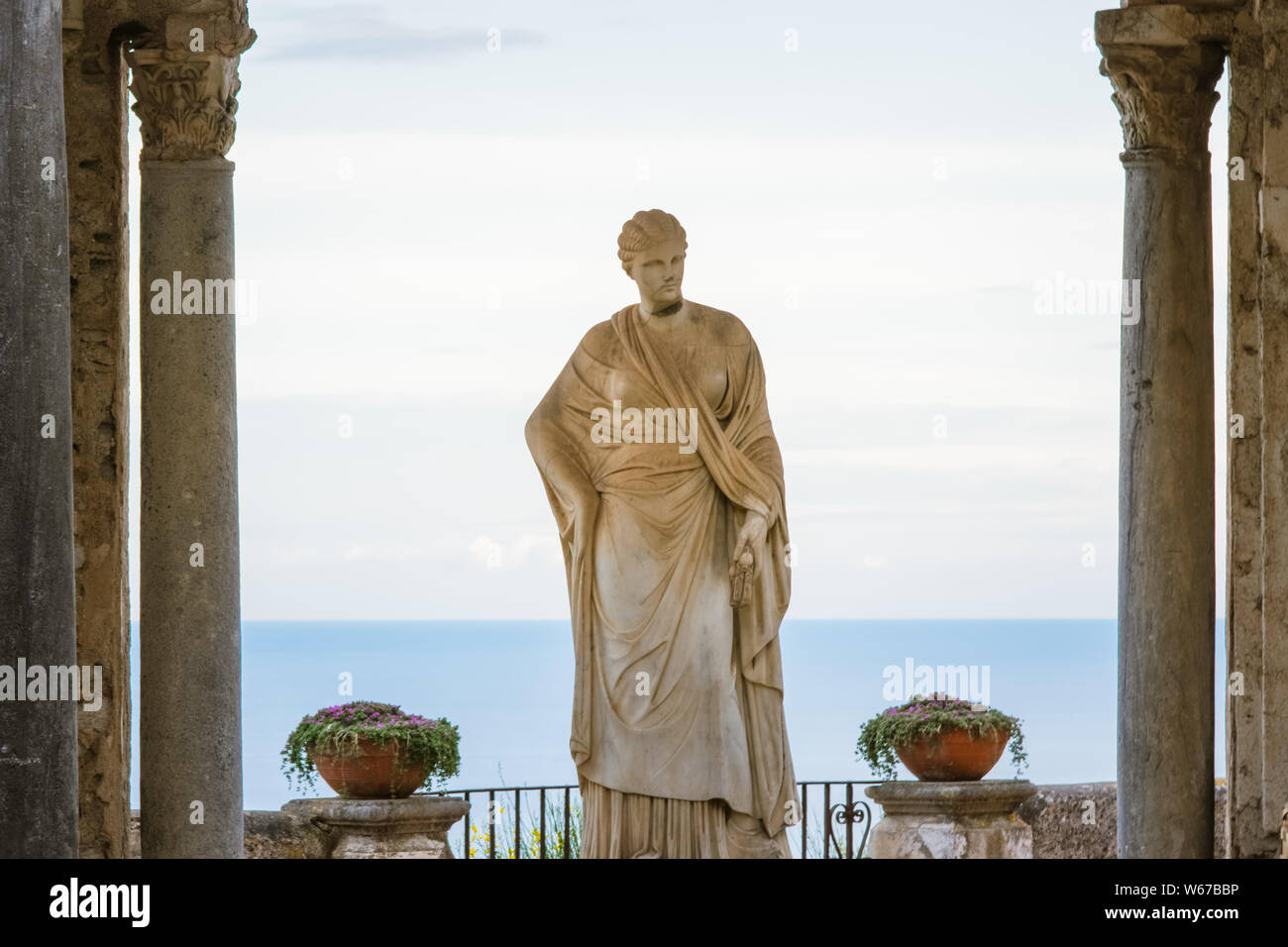 Arch with a statue at the entrance to the Terrace of Infinity or ...