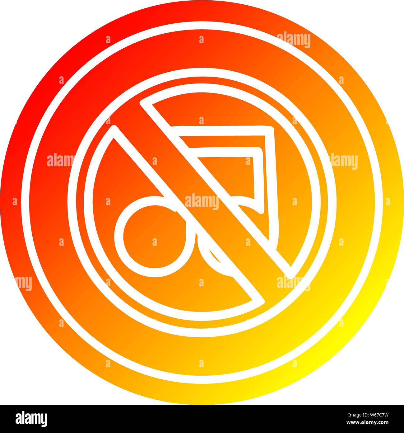 no music circular icon with warm gradient finish Stock Vector Image ...