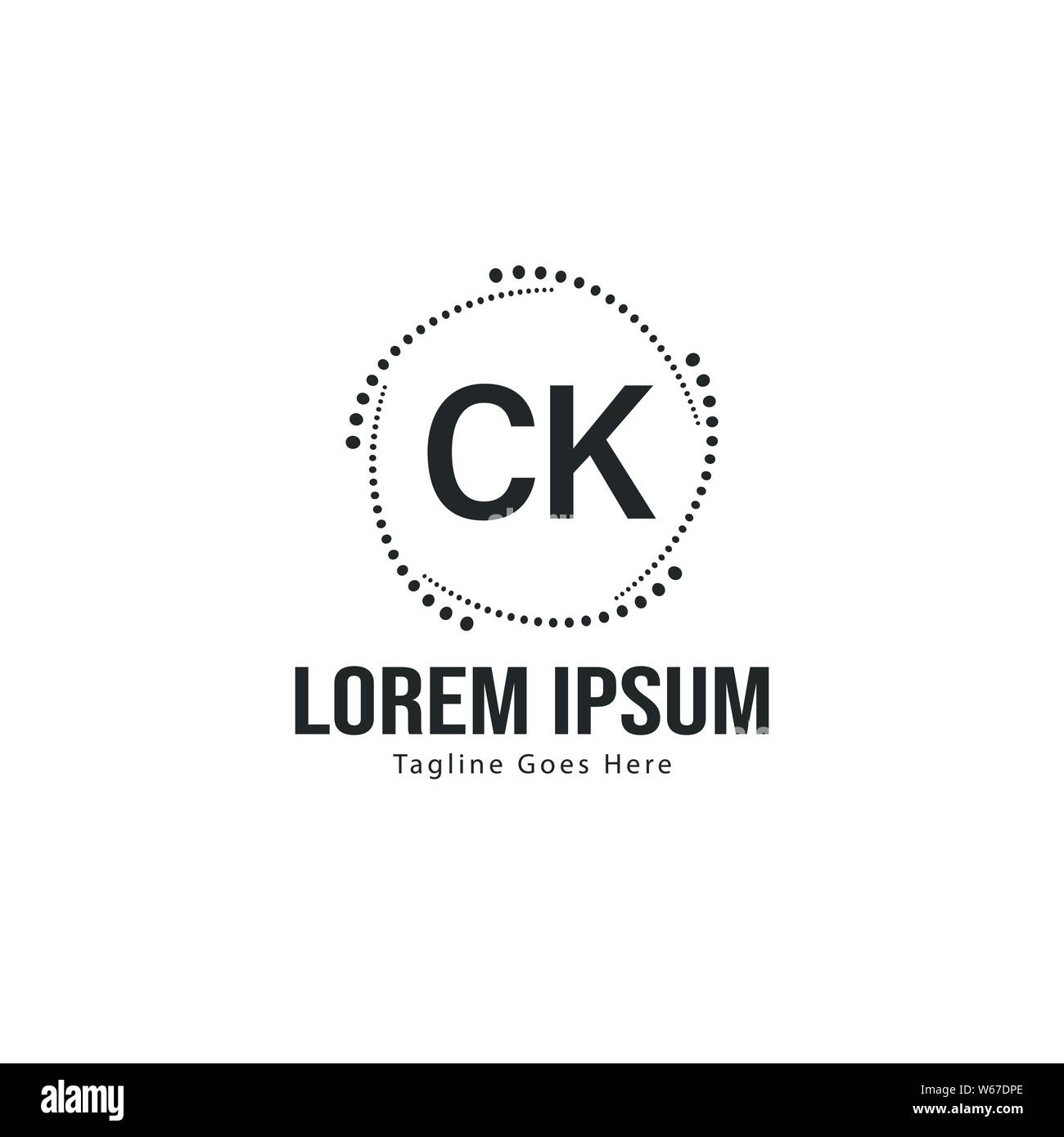 Initial CK logo template with modern frame. Minimalist CK letter logo ...