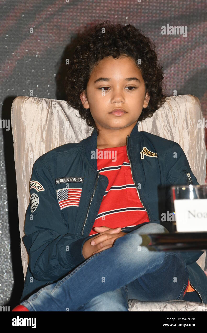 American child star Noah Cottrell attends a press conference for new ...