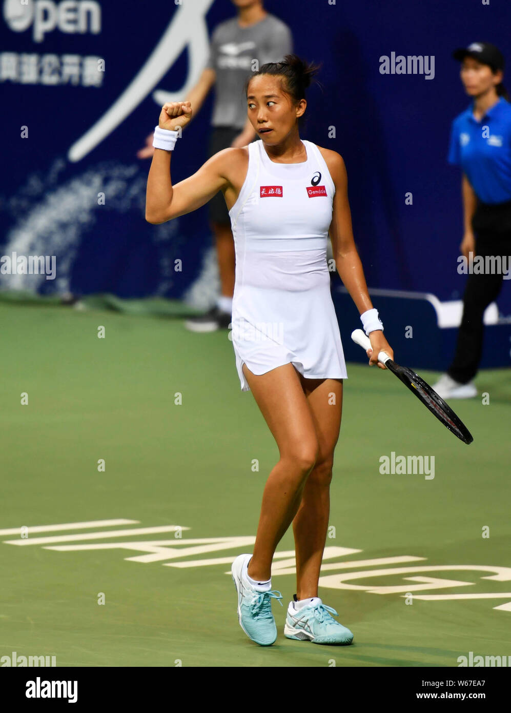 Zhang Shuai of China celebrates after scoring against Margarita ...