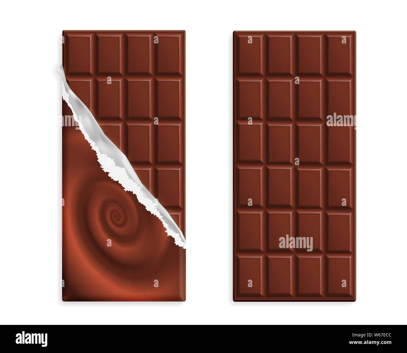 Milk chocolate bars in wrapper and without set Stock Vector Image & Art ...