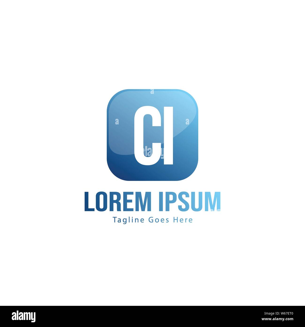Initial CI logo template with modern frame. Minimalist CI letter logo ...