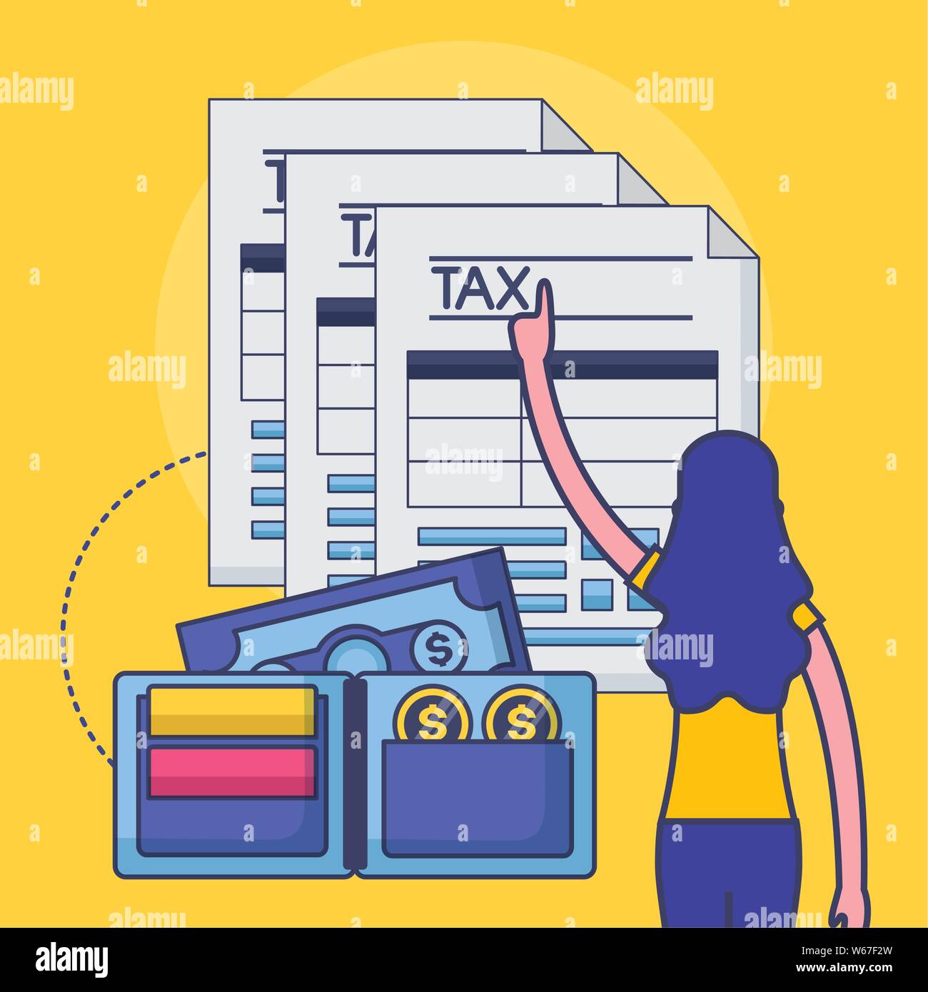 Woman tax bill Stock Vector Images - Alamy