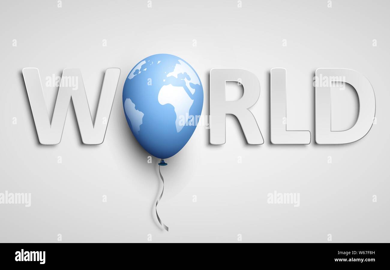 World view balloon space Stock Vector Images - Alamy