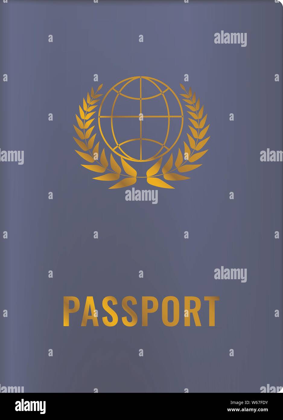 Realistic High detailed Passport mock up. Vector illustration. Blue ...
