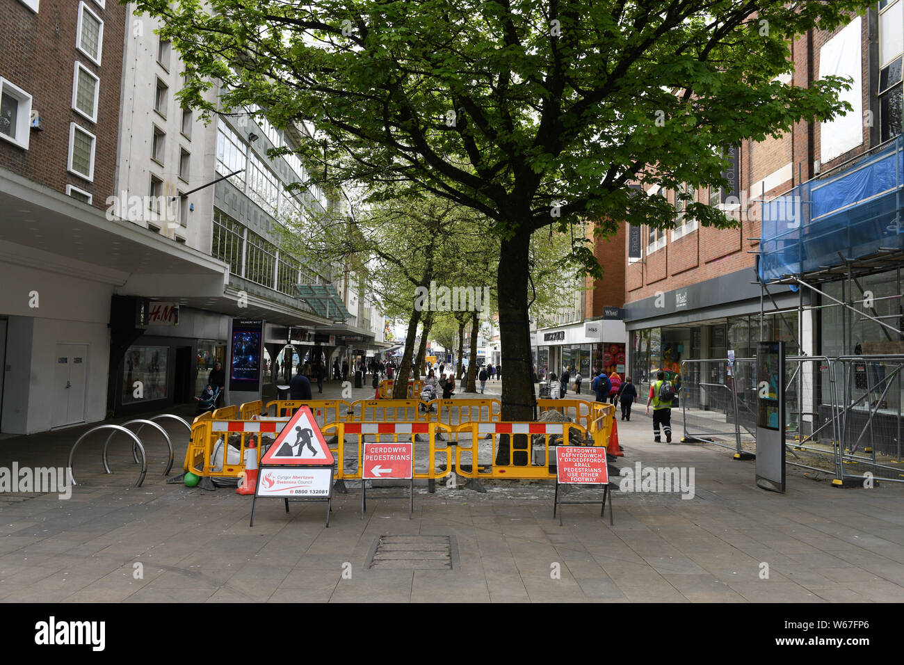The Princess Way area of Swansea city centre, which is being ...