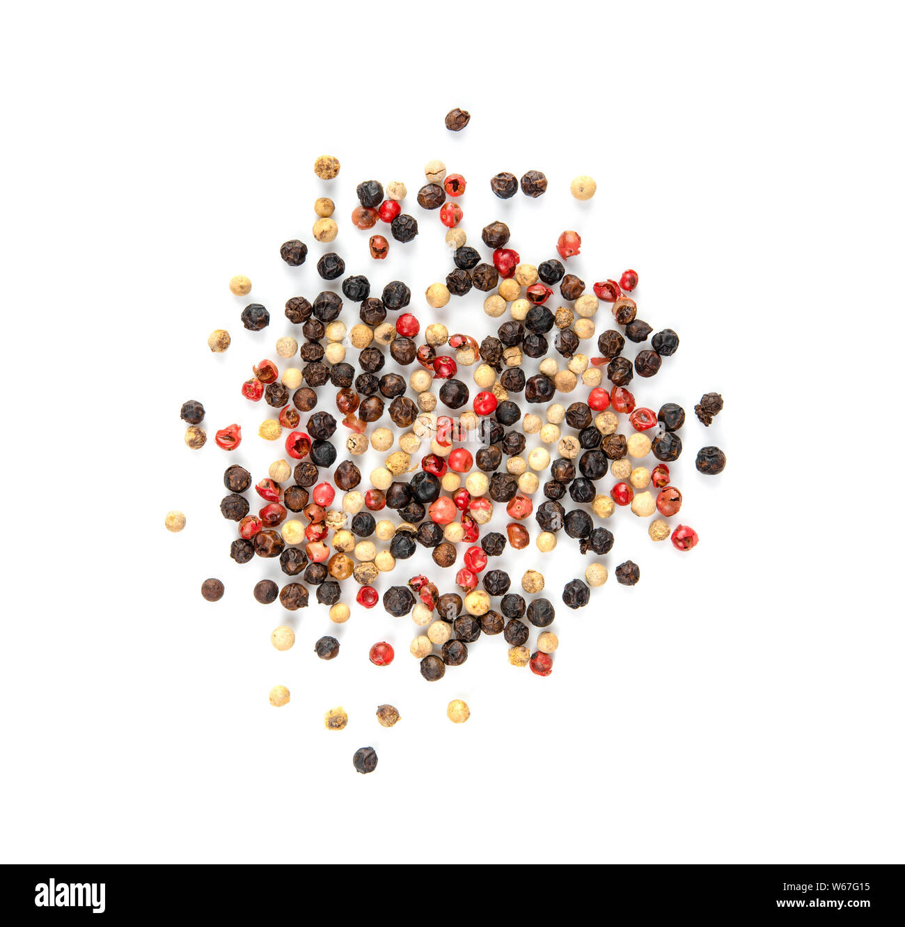 Black, red and white pepper isolated on white background Stock Photo ...