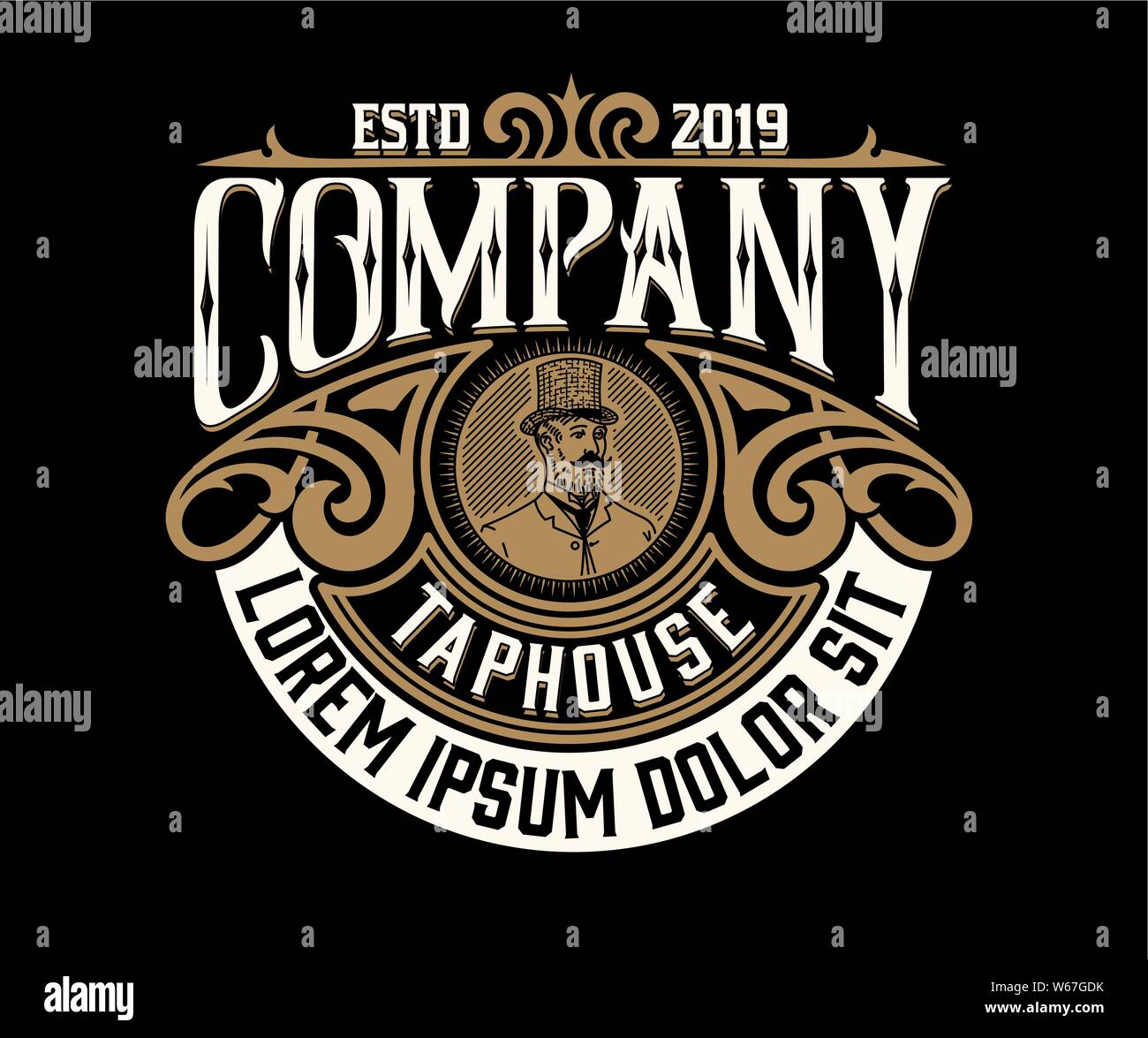 Vintage logo. Vector layered Stock Vector Image & Art - Alamy