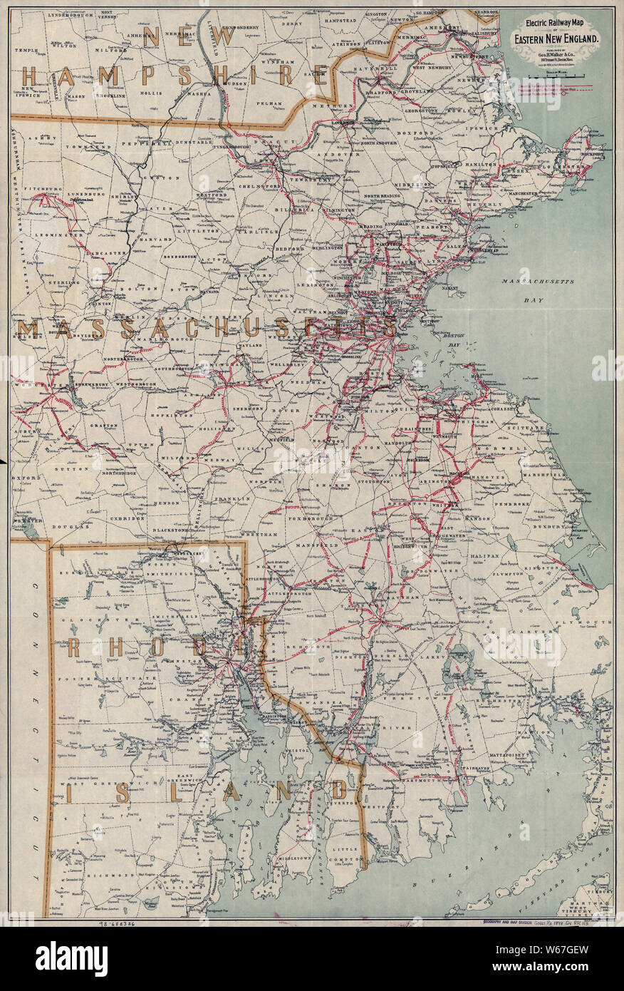 0057 Railroad Maps Electric railway map of eastern New England Rebuild ...