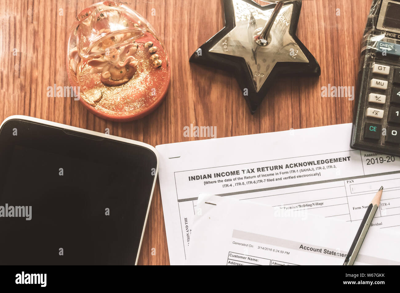 Close up of Indian Income tax return form ITR-2 return form is on the ...