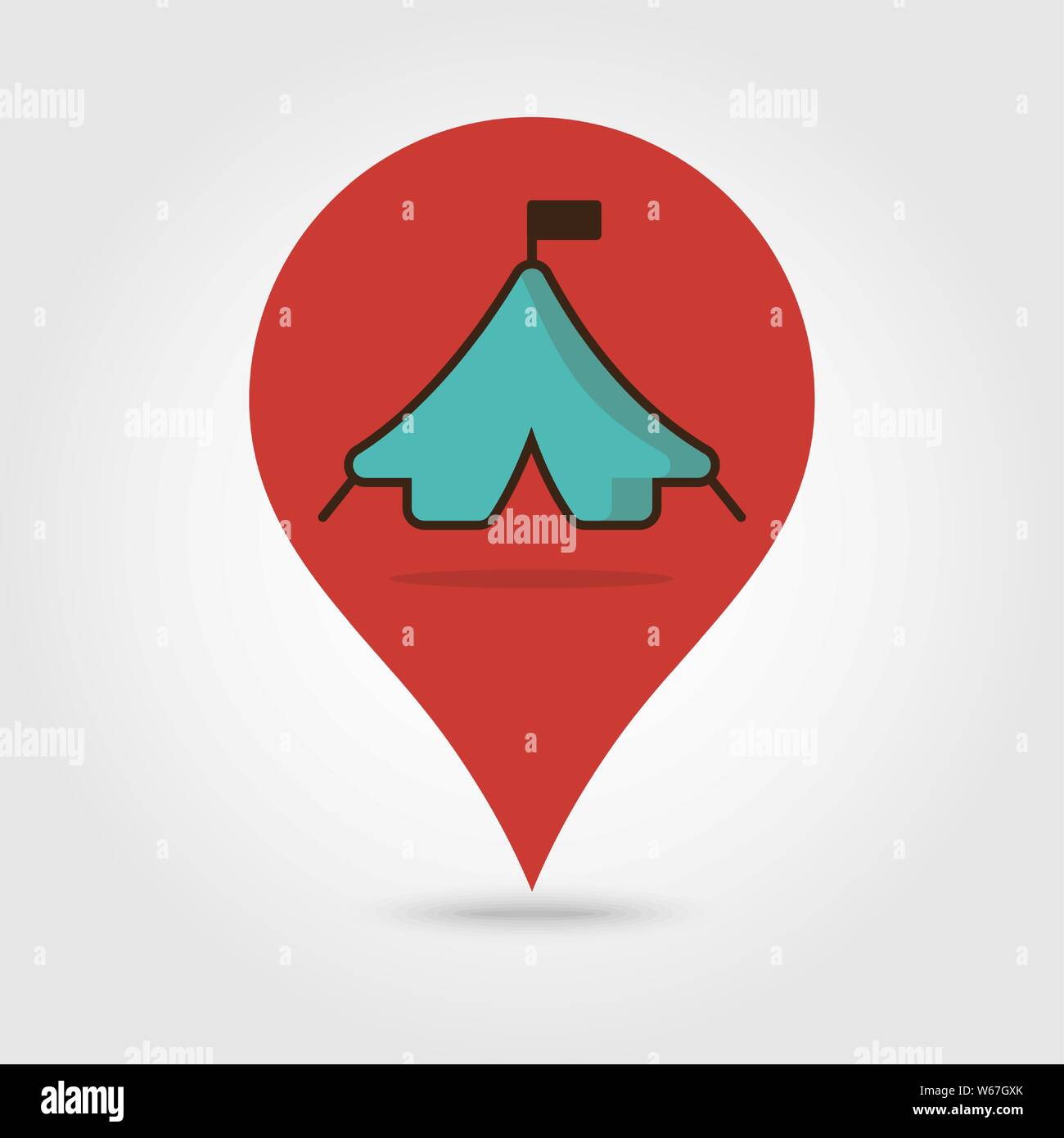 Tent vector pin map icon. Camping Location. Map pointer. Map markers ...