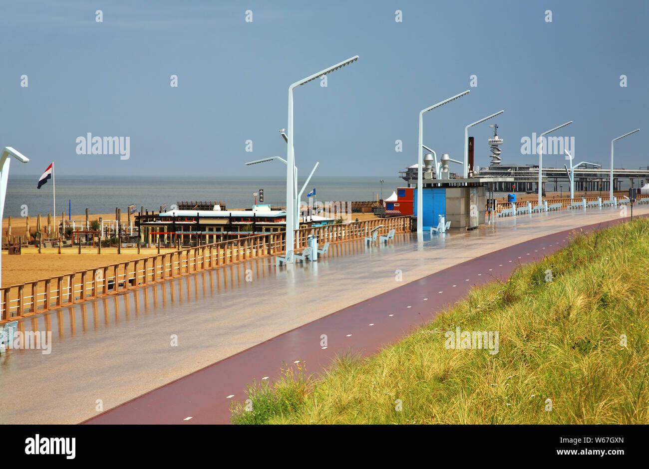 Strandweg Boulevard at Scheveningen districts. Hague (Den Haag). South ...