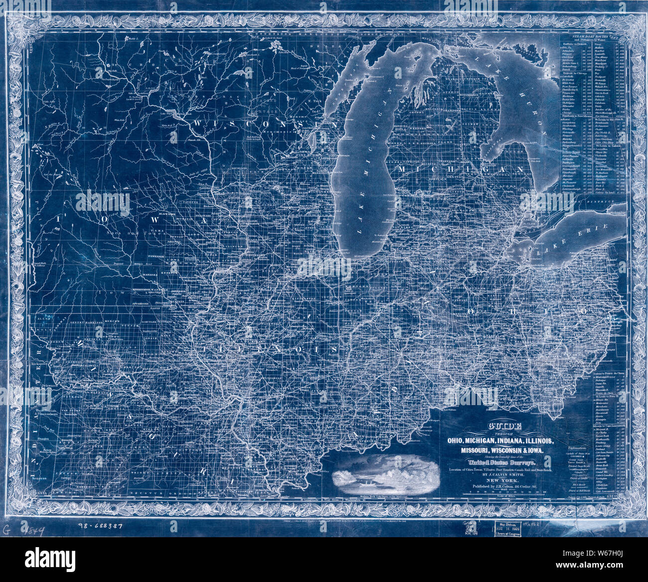0058 Railroad Maps Guide through Ohio Michigan Indiana Illinois ...