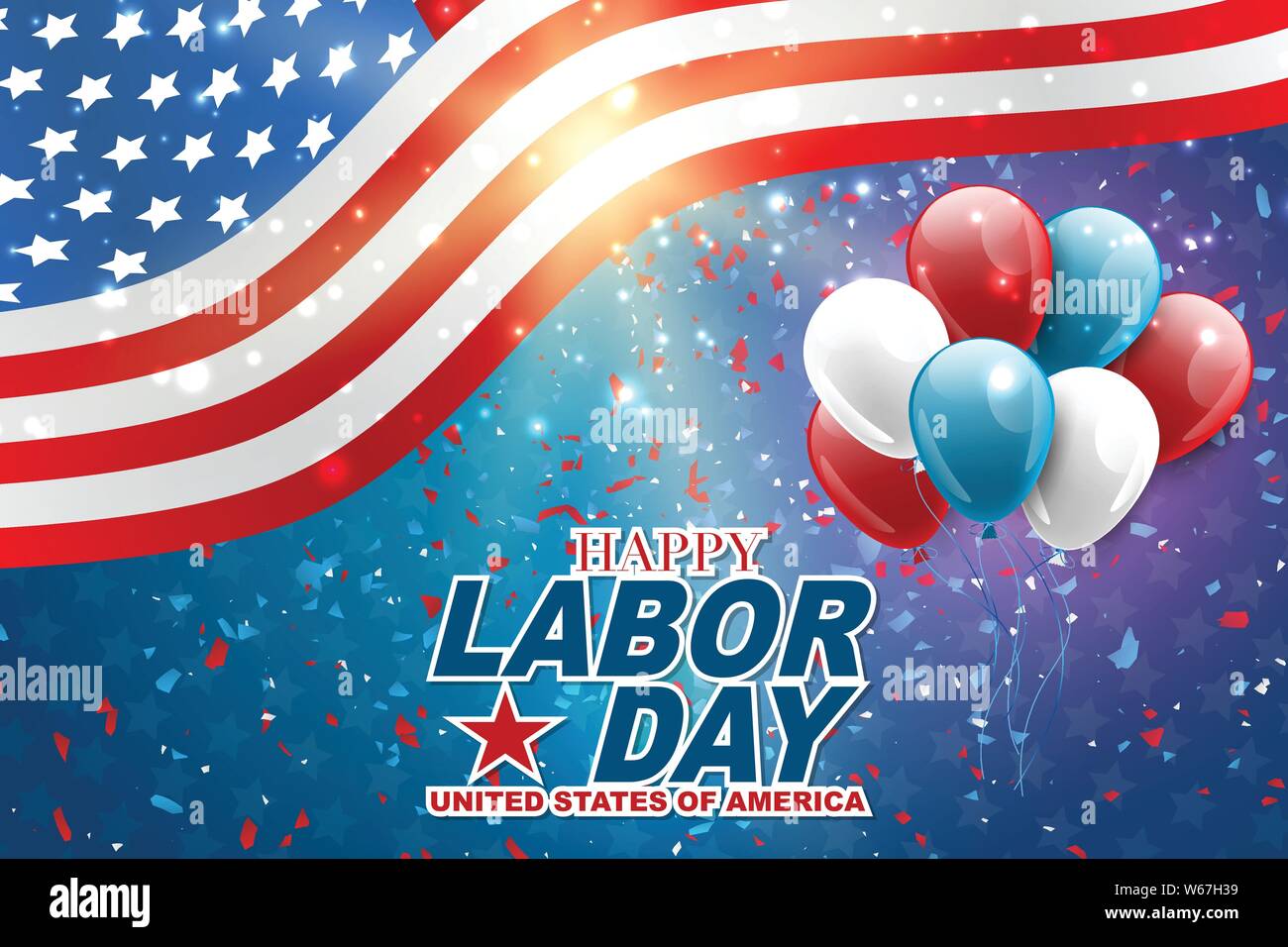 Labor Day poster or flyer. USA National September holiday background ...