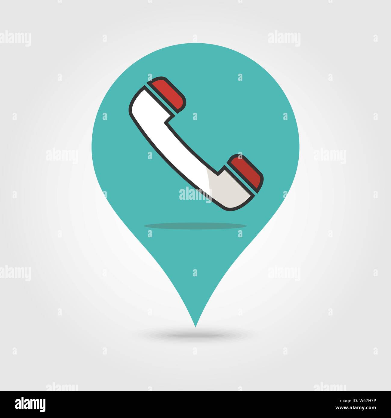 Phone handset pin map icon. Map pointer. Map markers. Destination ...